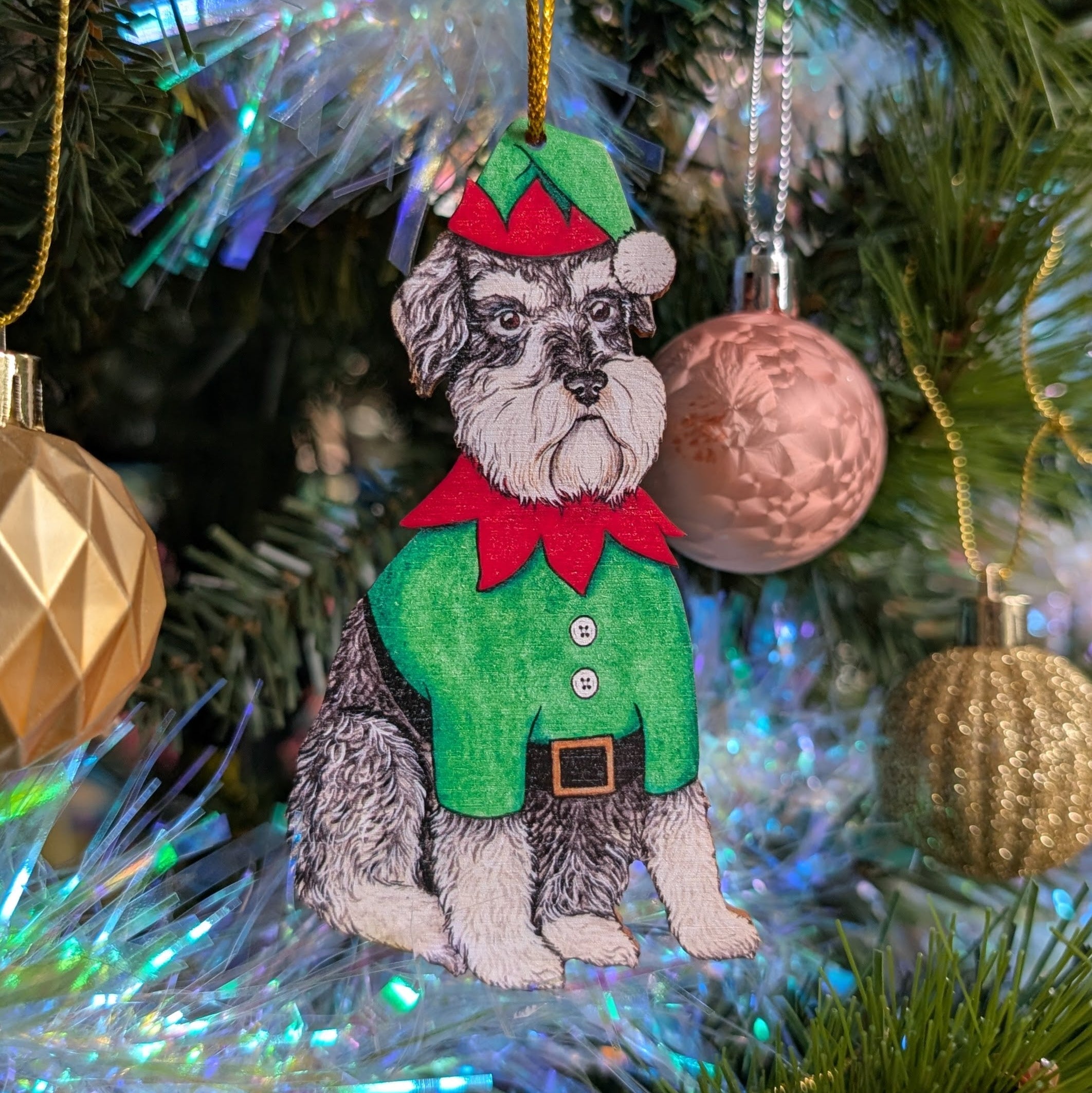 Schnauzer Tree Decoration – Drawn to Nature